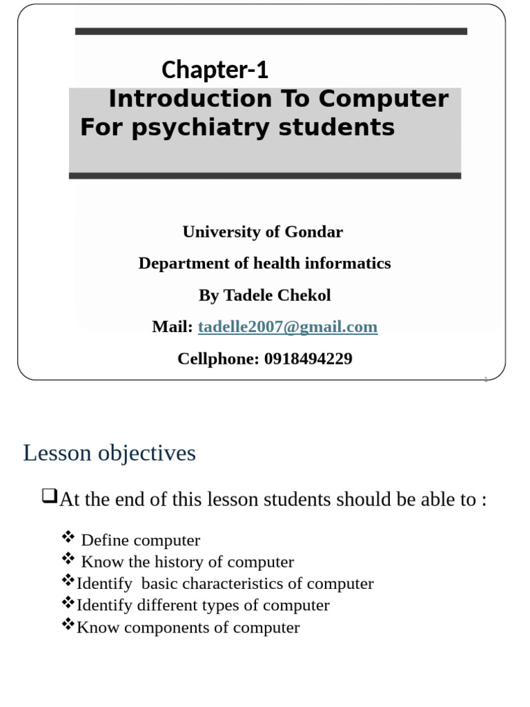 Introduction To Computer | PDF | Central Processing Unit | Computer Hardware