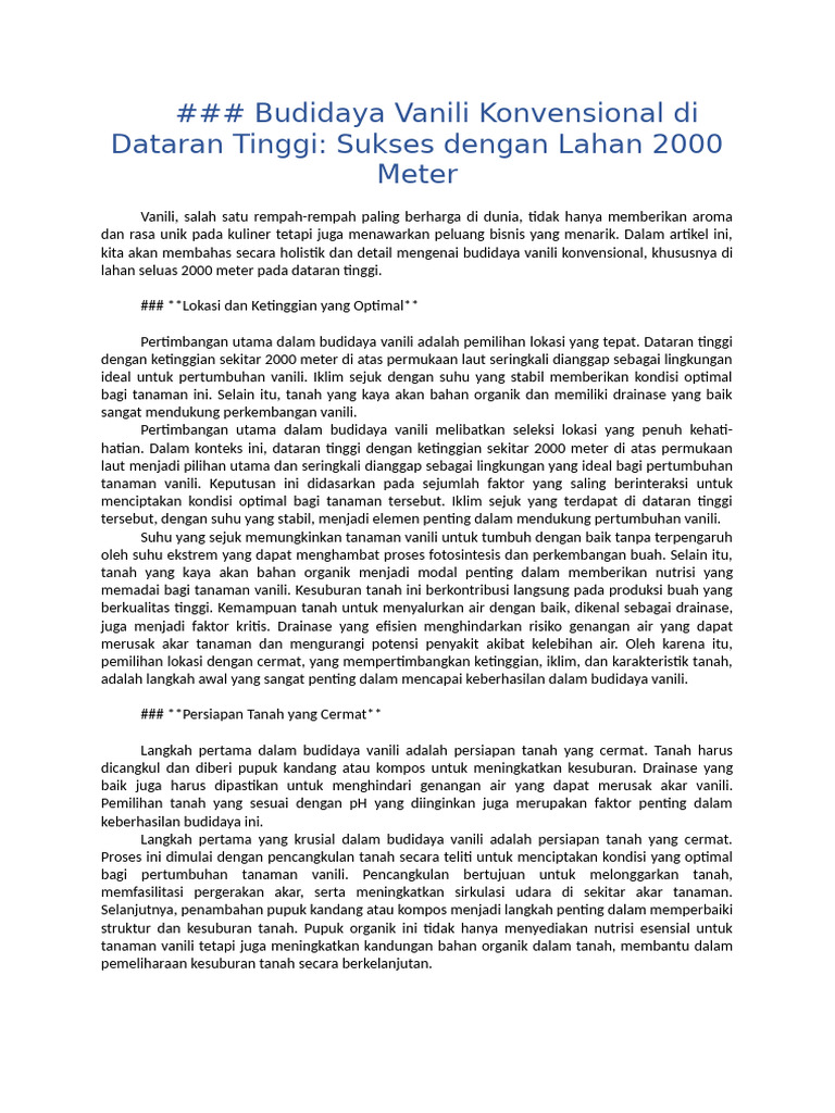 Budidaya Vanili | PDF