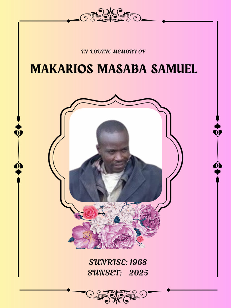 Funeral Service Poster in Ivory and Black Formal Style | PDF