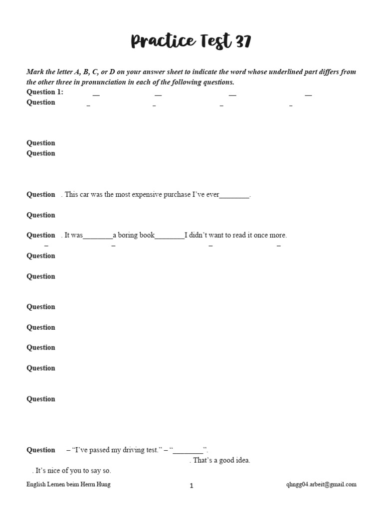 Practice Test 37 Pdf Papyrus Ancient Egypt