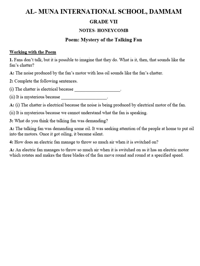 Mystery of the Talking Fan Explained | PDF