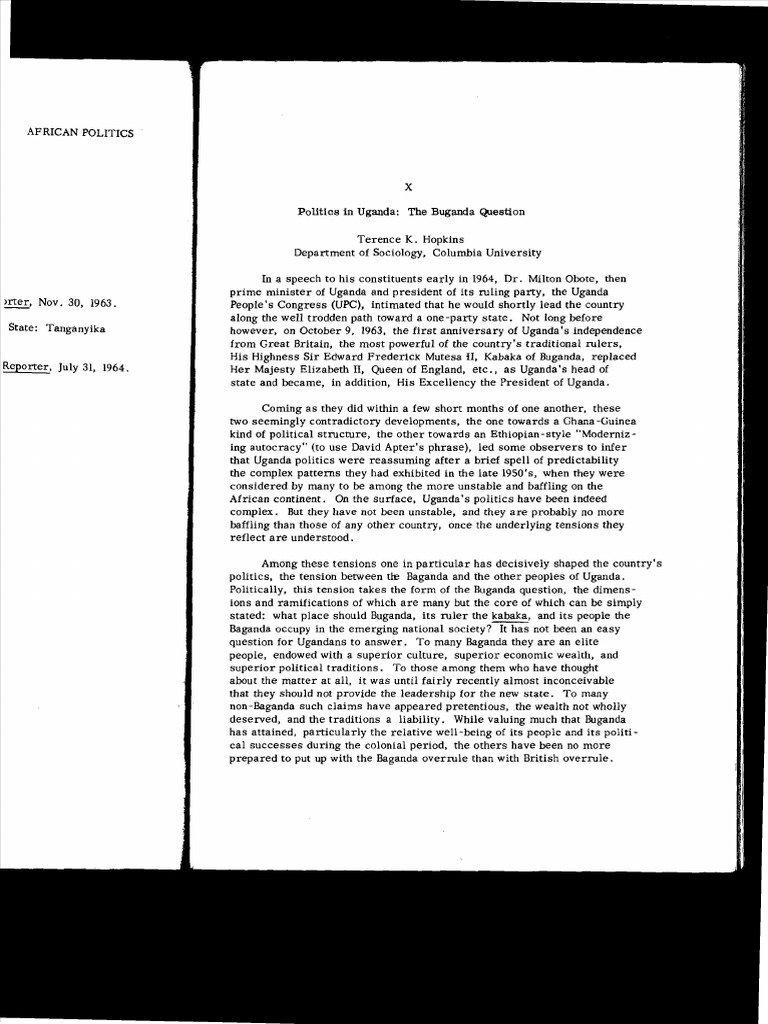 Buganda Question Notes | PDF | Uganda