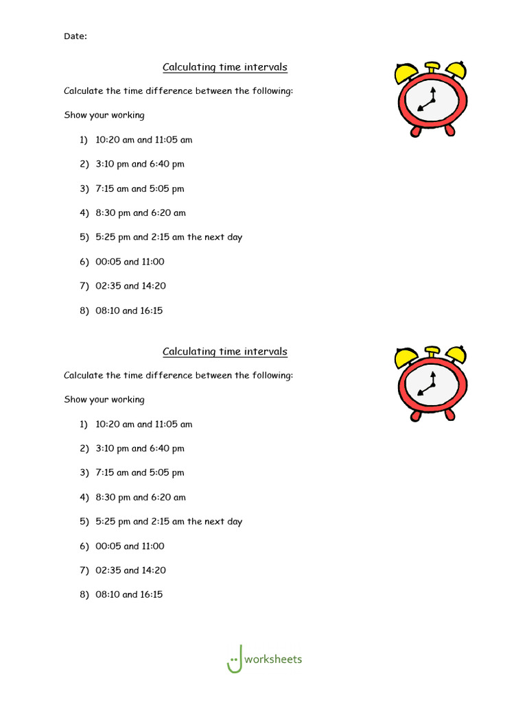 Calculating Time Intervals Differentiated Questions | PDF | Meal | Cuisine