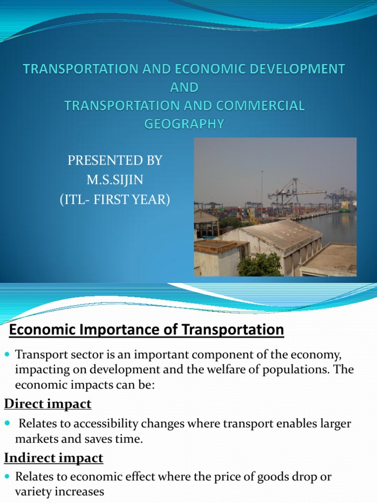 Transportation and Economic Development | PDF | Transport | Rail Transport