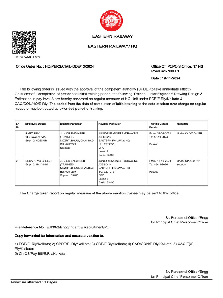 Office Order of Posting | PDF