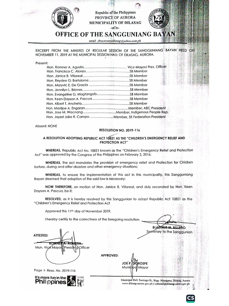 Ra 10821 | PDF