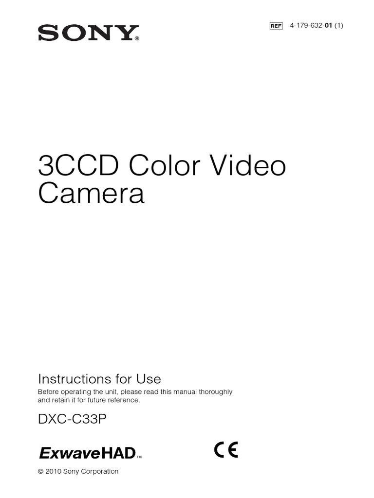 Sony dxc-c33p | PDF | Hertz | Menu (Computing)