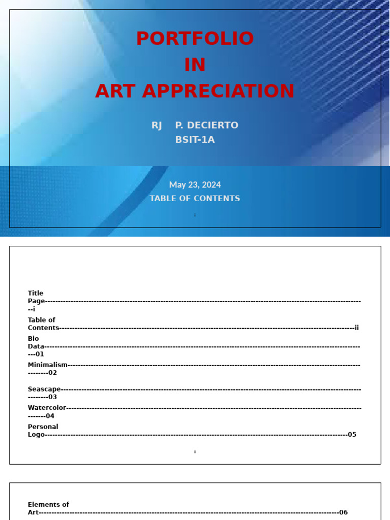 Art Appreciation Portfolio by RJ Decierto | PDF | Brand | Human ...