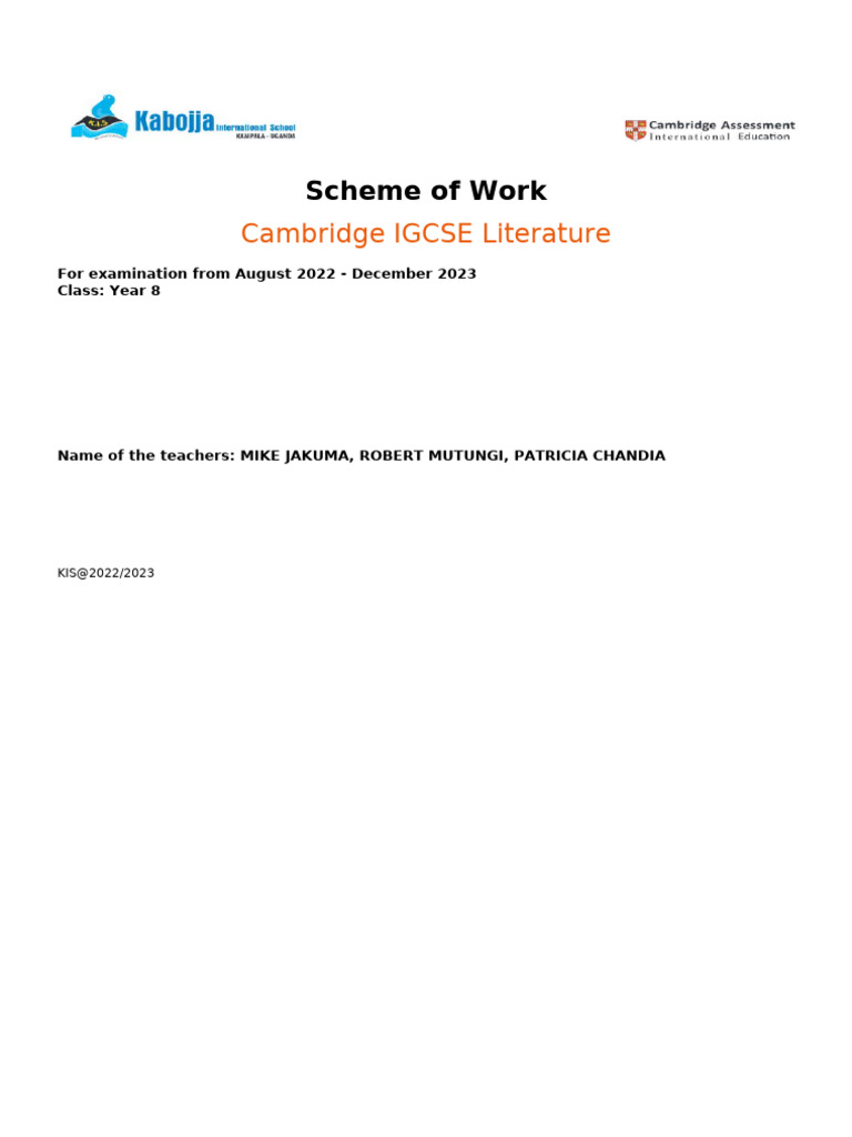 IGCSE Literature Scheme: A Doll's House | PDF | A Doll's House