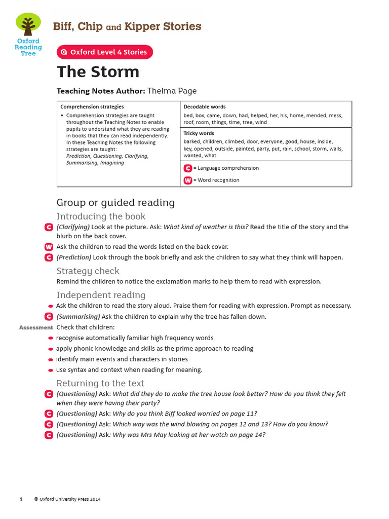 ort_bck_storm_tns | PDF | Reading Comprehension | Learning