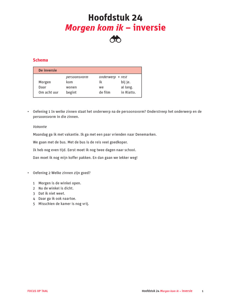 Hoofdzin Inversie | PDF