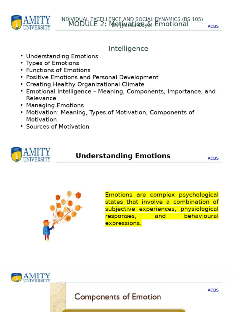 Module 2- BS 105 | PDF | Emotions | Emotional Intelligence
