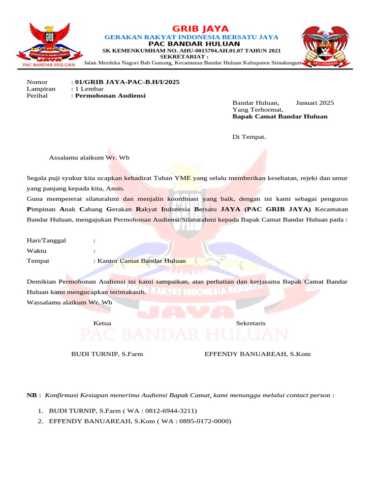 Surat Audiensi Grib | PDF