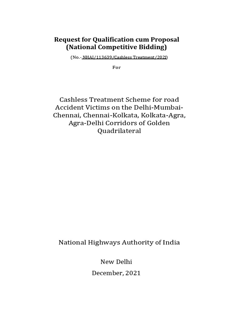 RFQ Cum RFP Cashless Insurance GQ | PDF | Request For Proposal