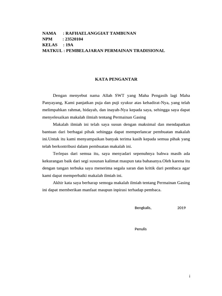 Permainan Tradisional Gasing di Indonesia | PDF