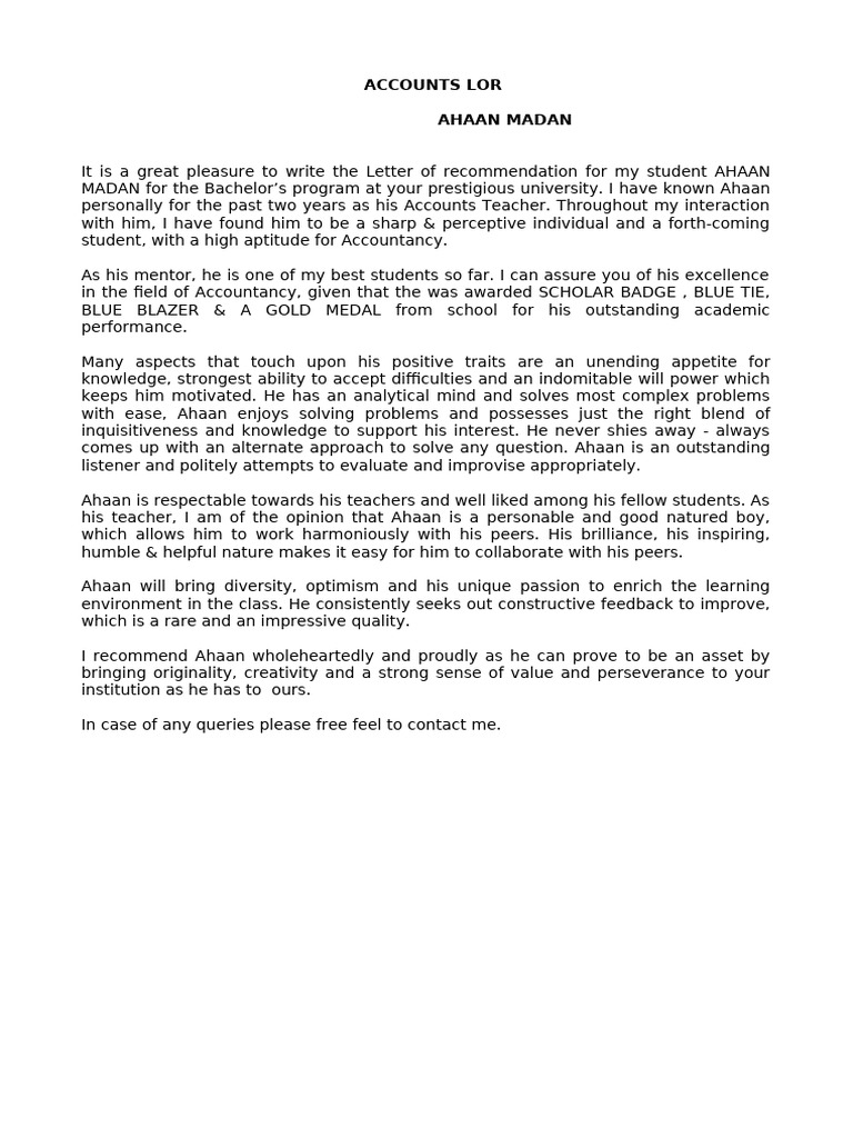 Accounts Lor Ahaan Madan | PDF