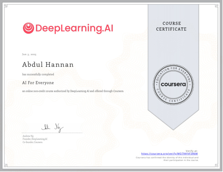 AI Certificate | PDF