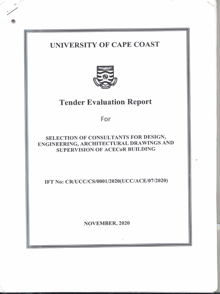 ACECoR BUILDING - Tender Evaluation Report | PDF