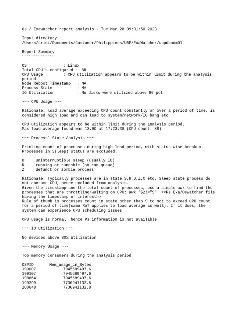 Os Parser Report 09 01 50 Mar 28 | PDF