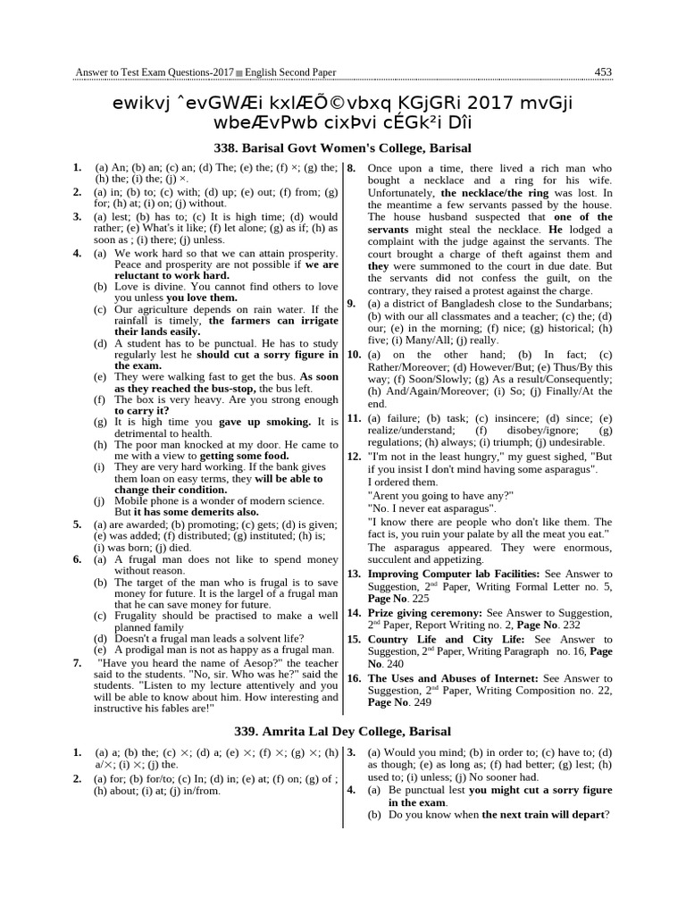 Barisal Board 2nd-10 | PDF | Robinson Crusoe | Disciplines