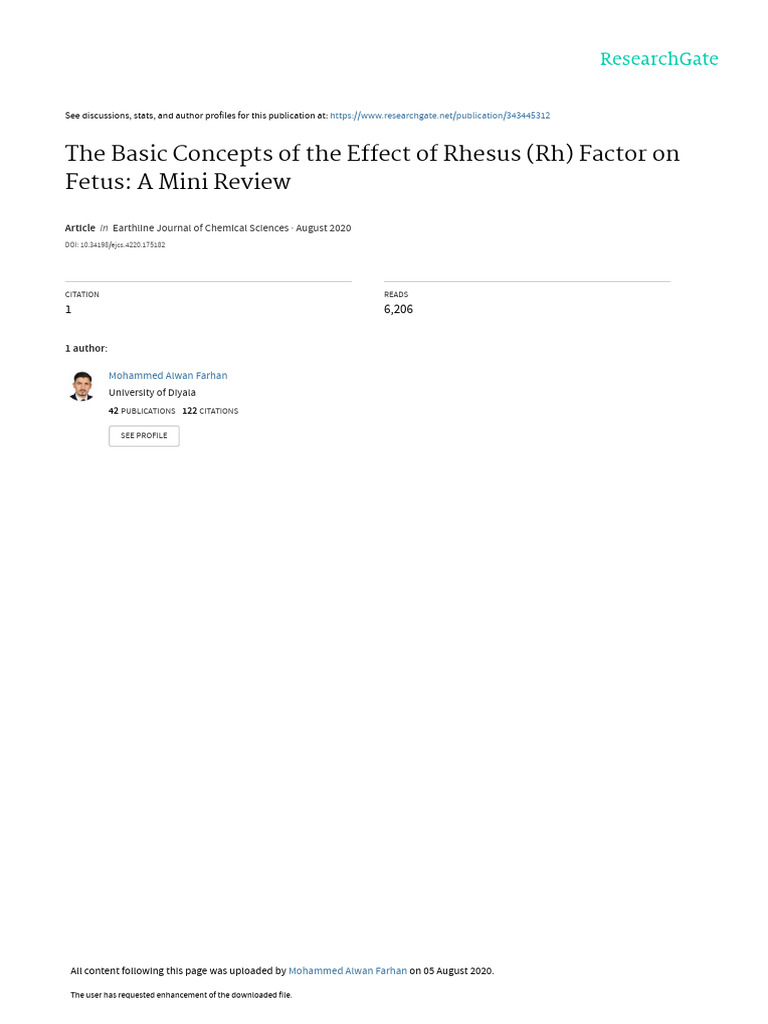 Rh Factor Impacts on Fetal Health | PDF | Blood Type | Immunology