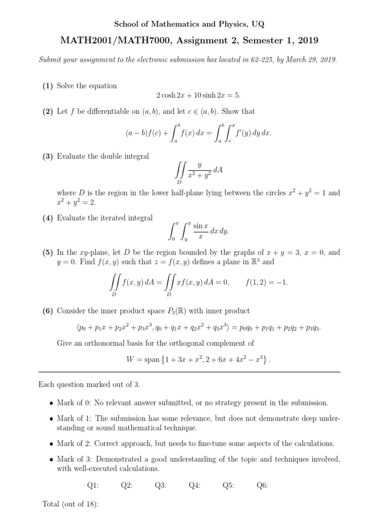 MATH2001_Assignment2 | PDF | Mathematical Concepts | Algebra