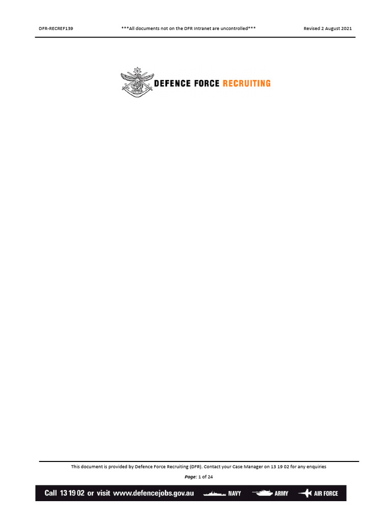 ADF Candidate Requirements and Policies | PDF | Australian Defence ...