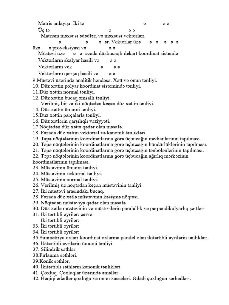 Xətti CƏBR VƏ Riyazi Analiz | PDF