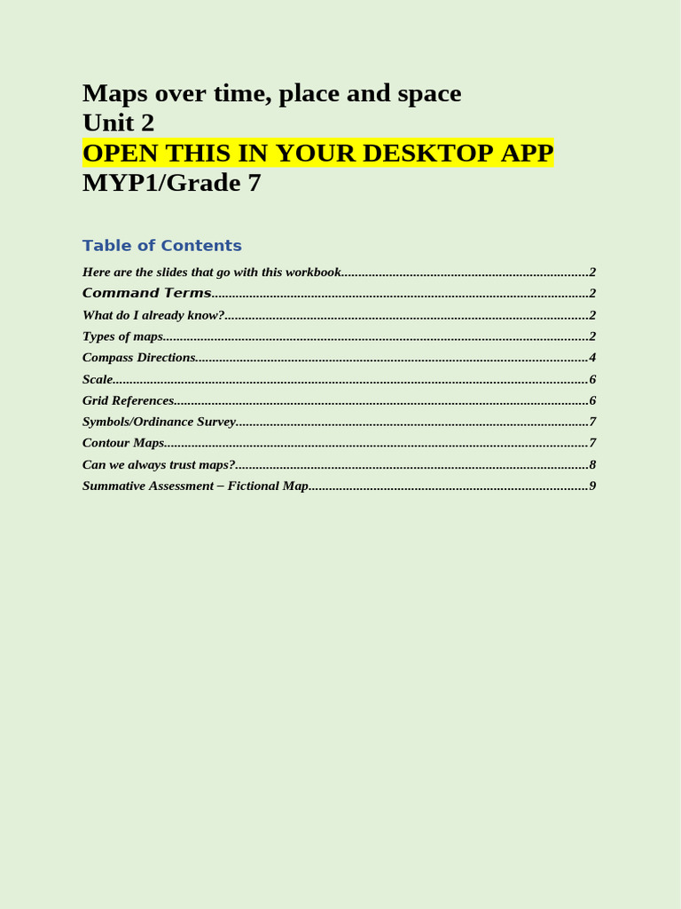 Unit 2 MYP1 Maps | PDF | Map | Cognition