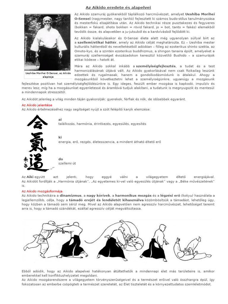 AIKIDO Alapelvei | PDF