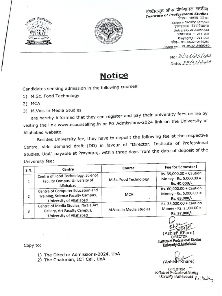 Fee Structure of PG Ips | PDF