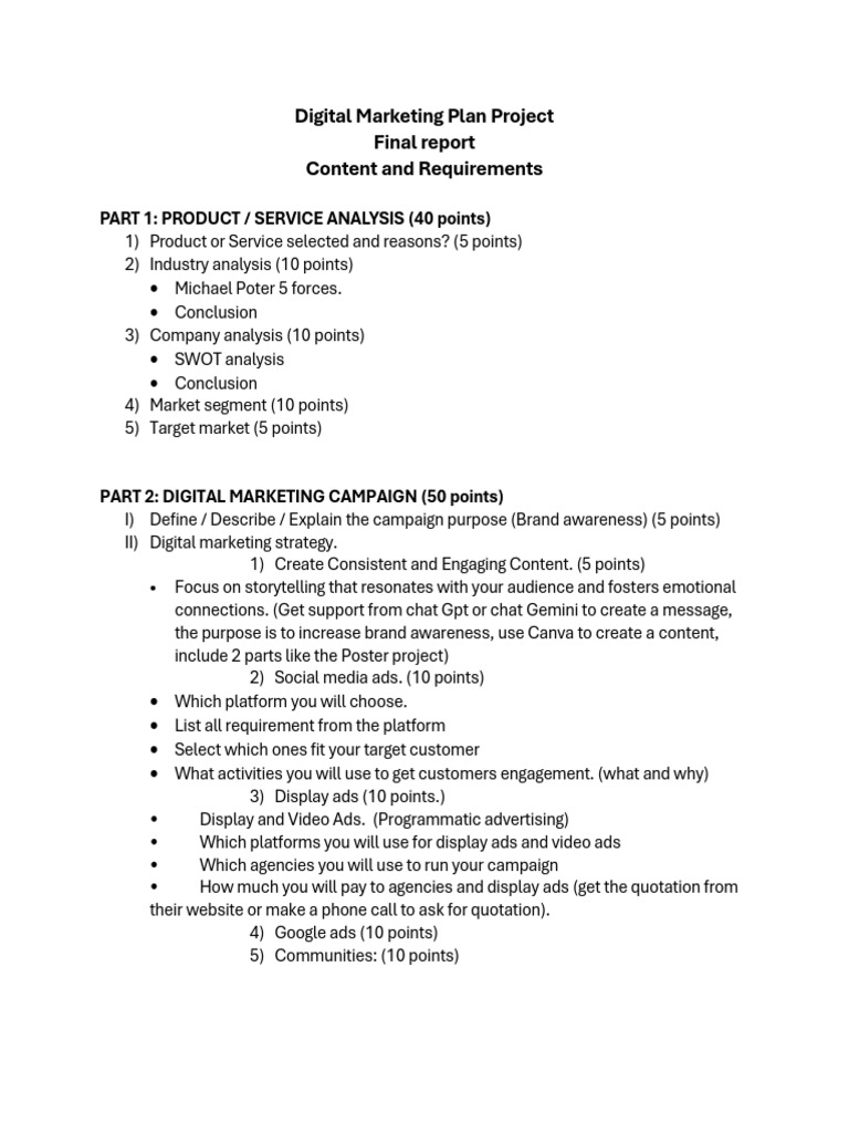 Digital-Marketing-Plan-Project | PDF