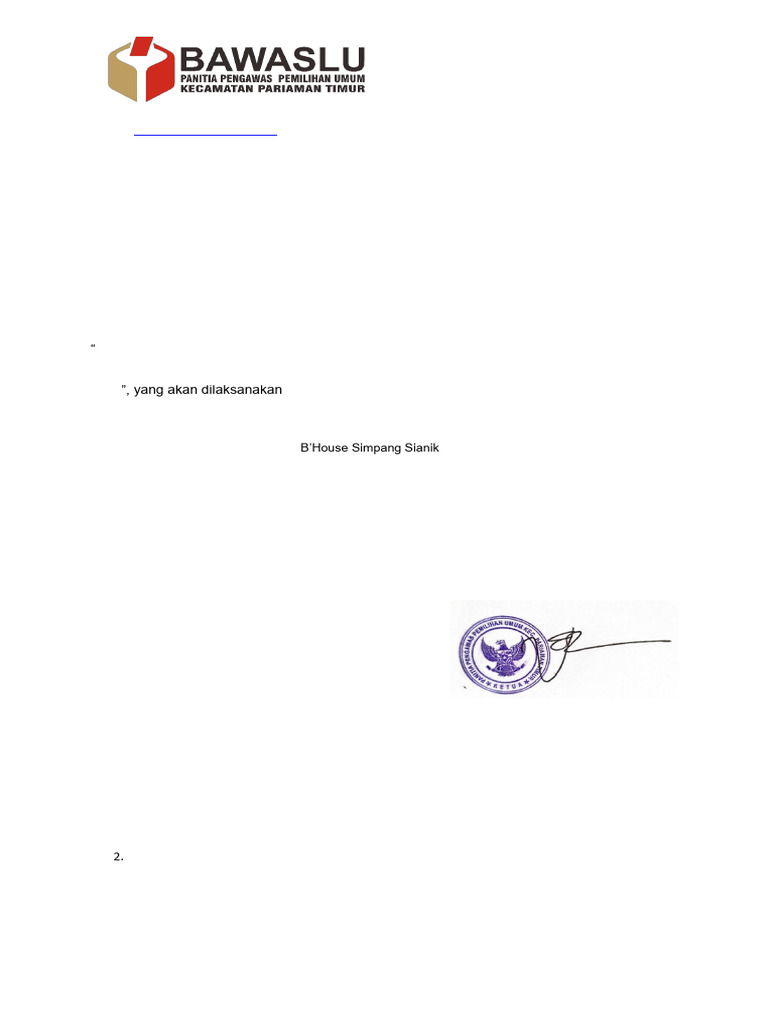 Undangan Rakernis PTPS Pilkada | PDF