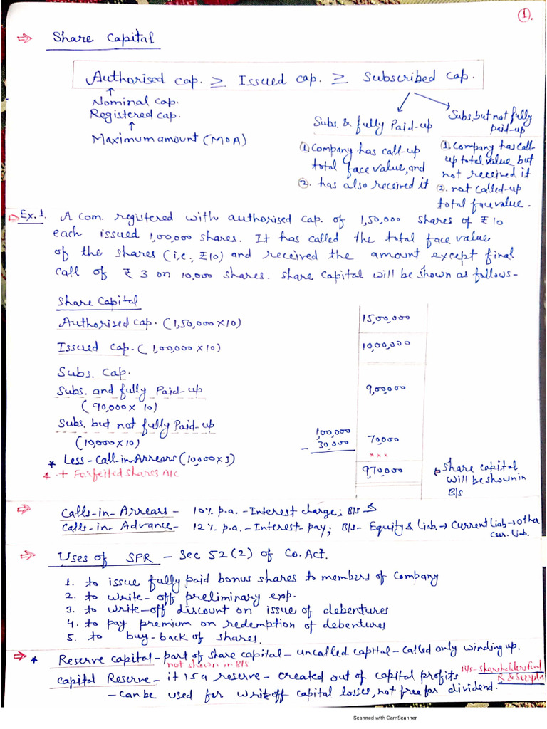 Revision-Share capital | PDF