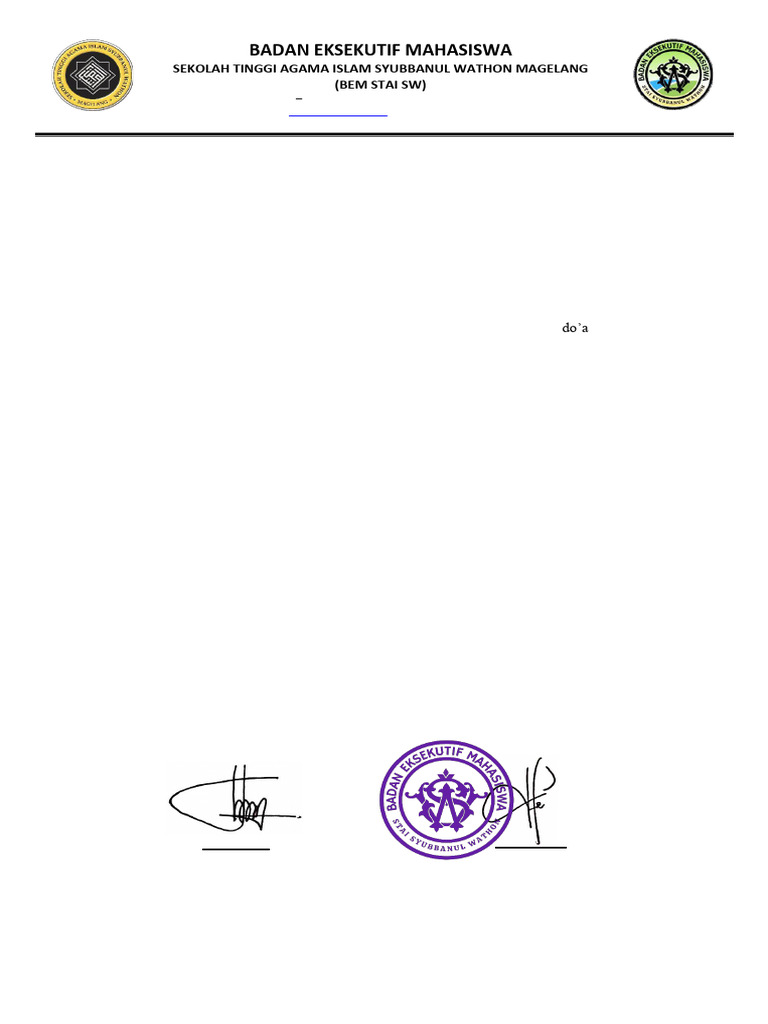 034 Permohonan Tata Usaha Stai Sw | PDF