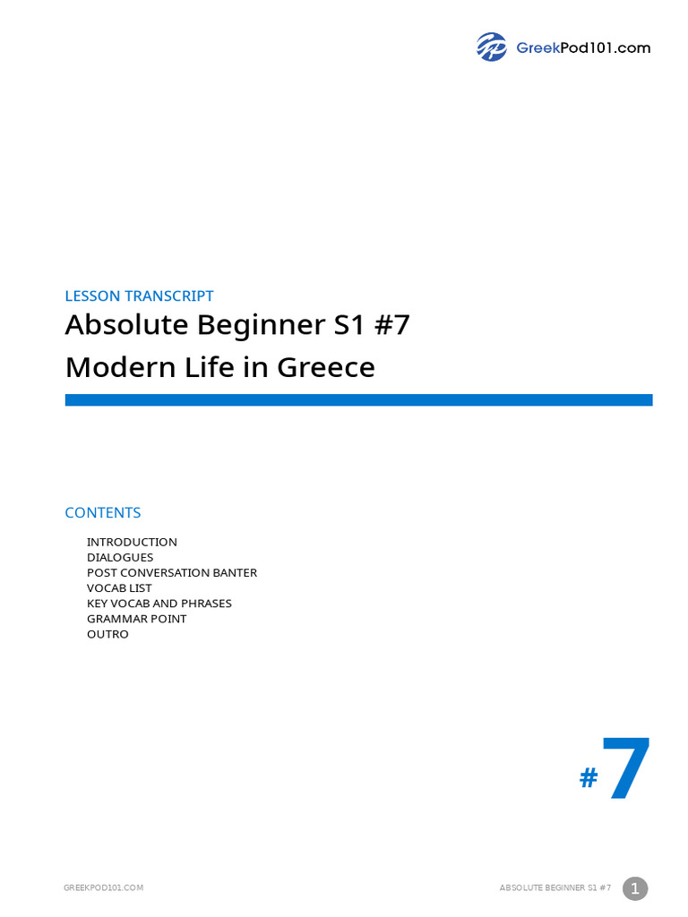 Greek Lesson 3 | PDF | Grammatical Gender | Linguistics
