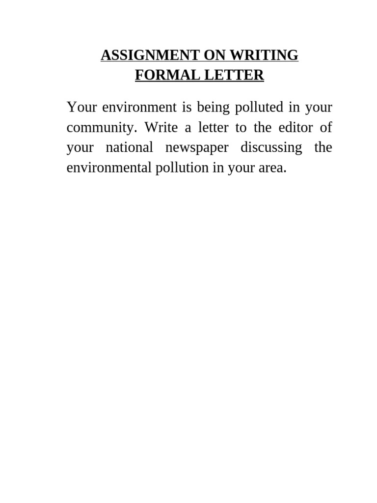 Assignment On Formal Letters | PDF