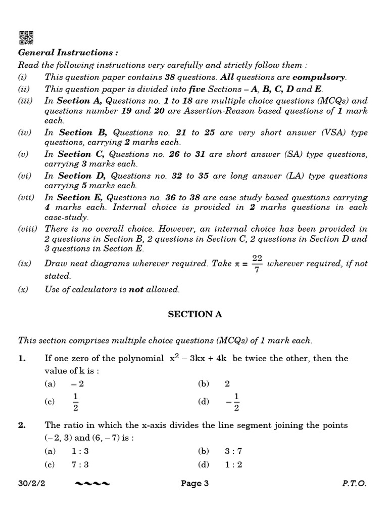Maths Standard Set 2 | PDF | Circle | Angle