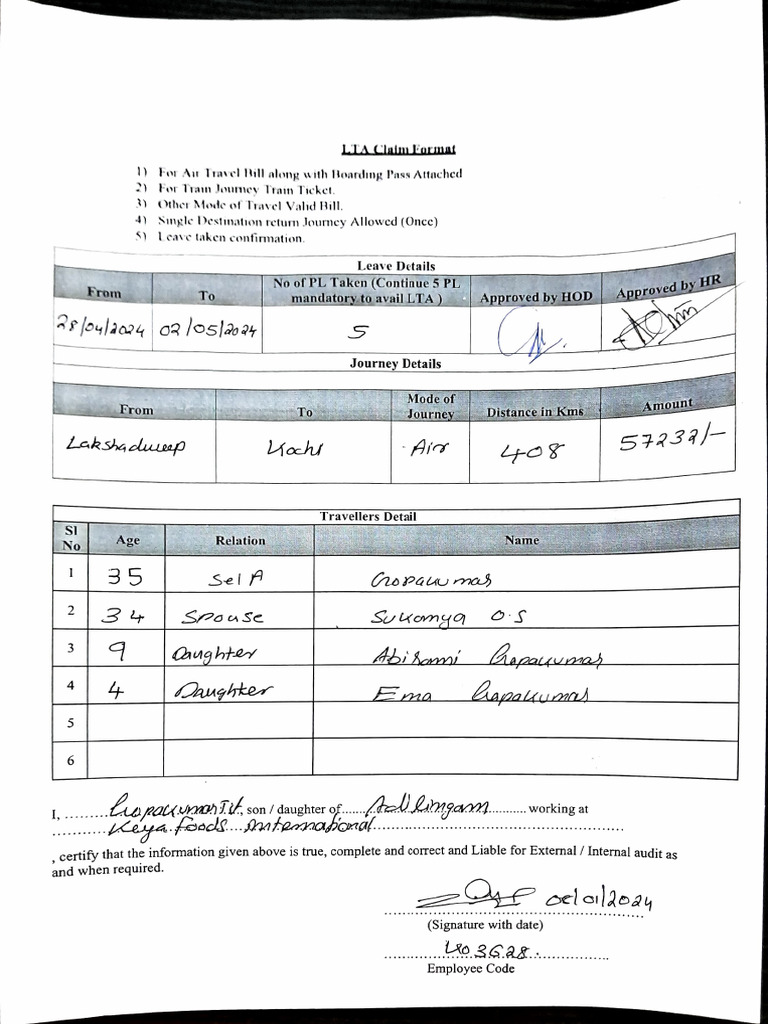 LTA Claim Form Instructions | PDF