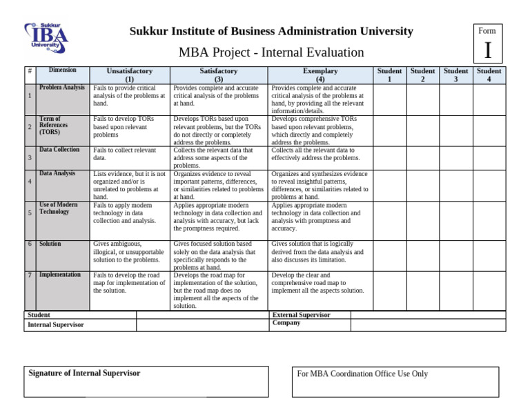 Form I - Internal Evaluation-Sample | PDF | Critical Thinking | Methodology