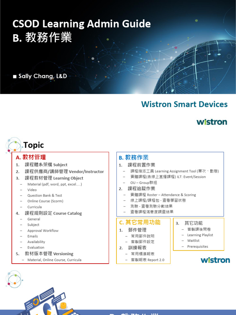 CSOD Learning Admin Guide - B. 教務作業 | PDF