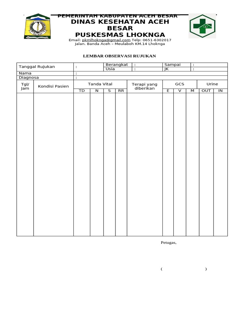 LEMBAR OBSERVASI RUJUKAN | PDF