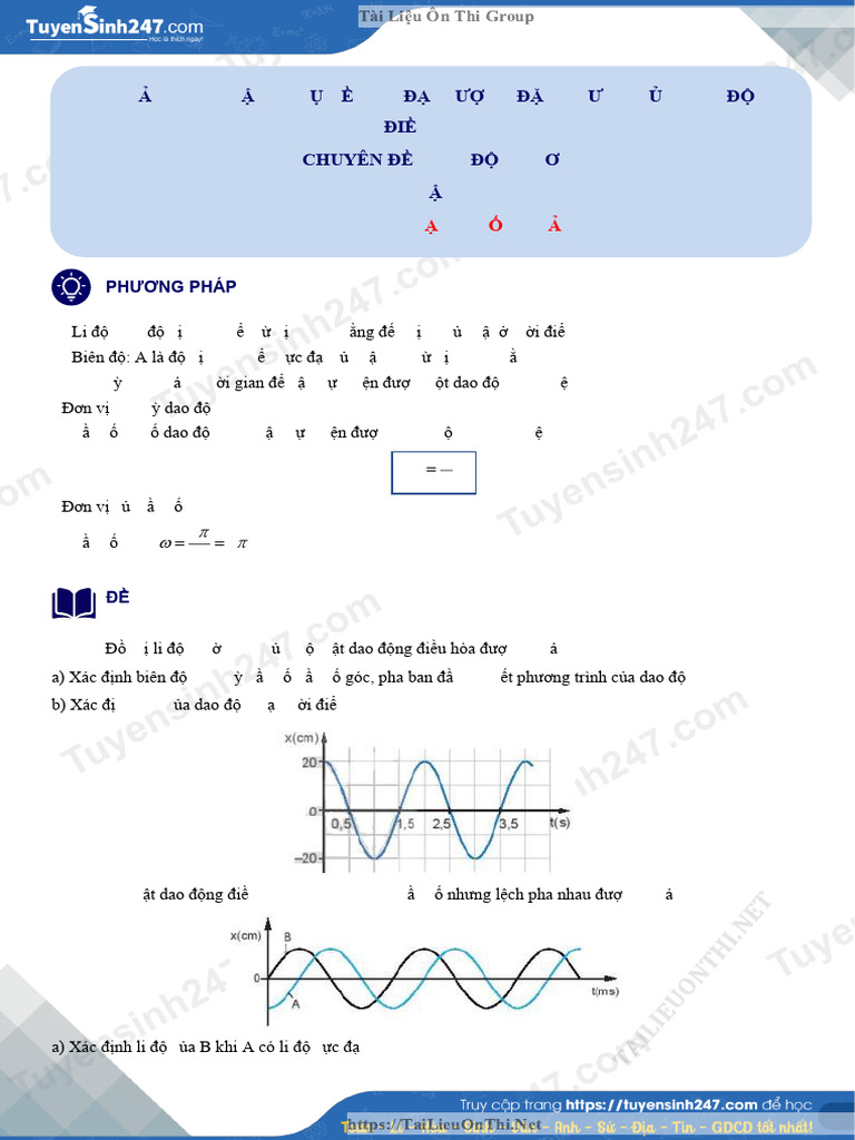 Bai Tap Vi Du Ve Cac Dai Luong Dac Trung Cua Dao Dong Dieu Hoa ...