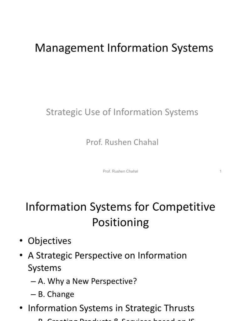 MIS - Strategic Use of Information Systems | PDF | Strategic Management ...