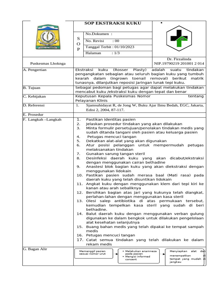 Sop Ekstraksi Kuku | PDF