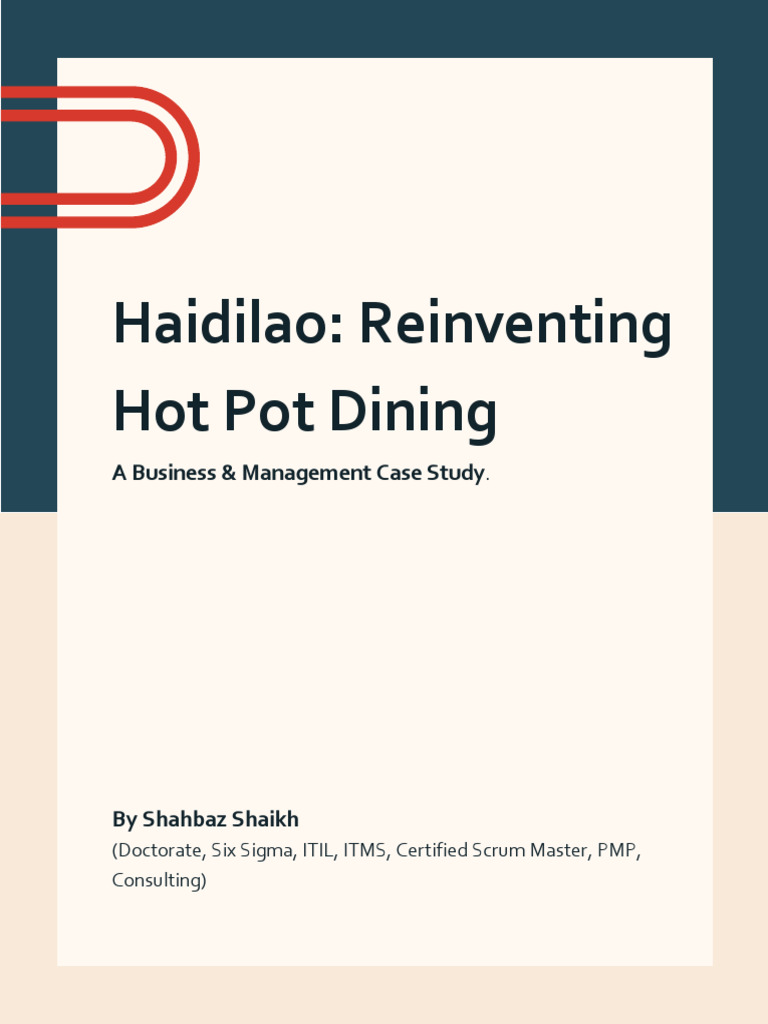 Haidilao-Reinventing Hot Pot Dining | PDF | Restaurants | Brand