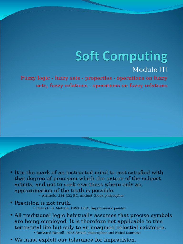 mod 3 1 | PDF | Set (Mathematics) | Fuzzy Logic