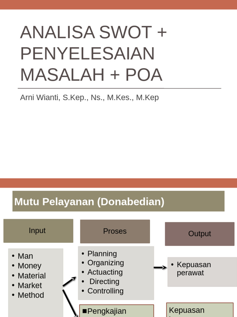 analisa swot + penyelesaian masalah + poa | PDF