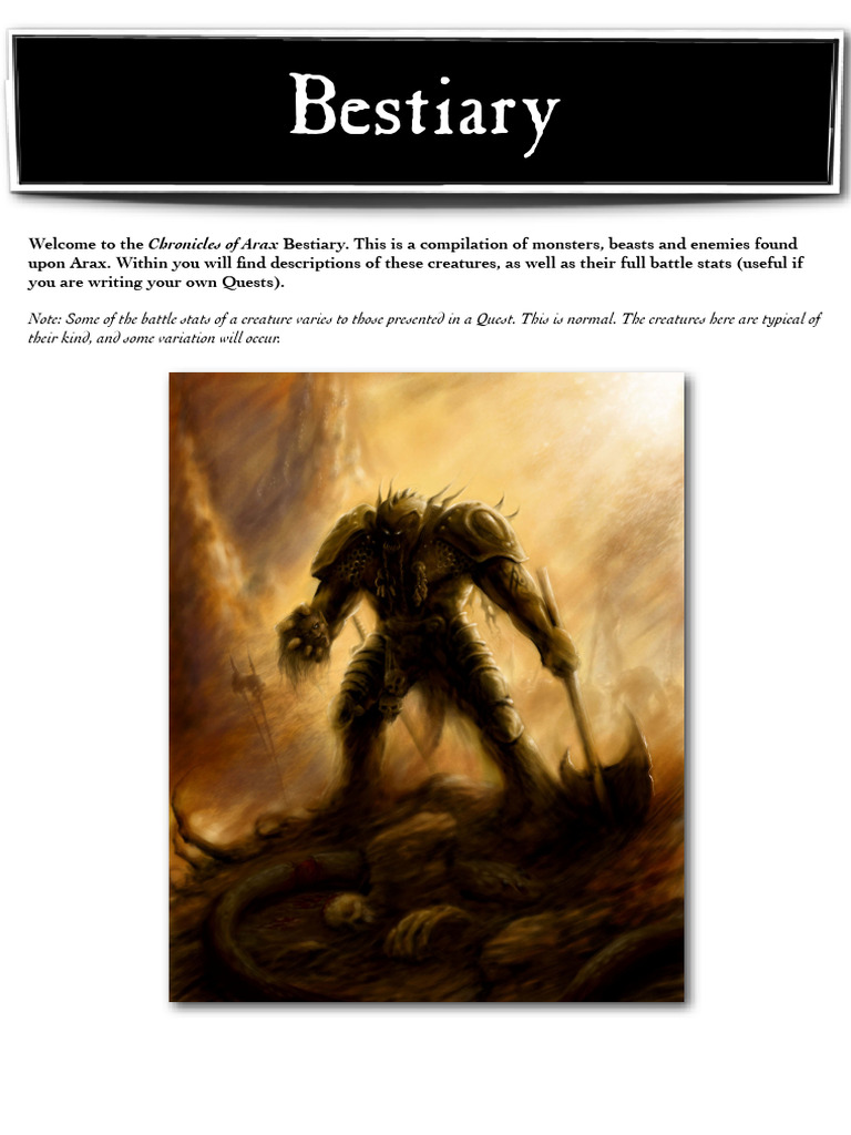 Arax Bestiary: Creatures & Criminals | PDF | Dragon
