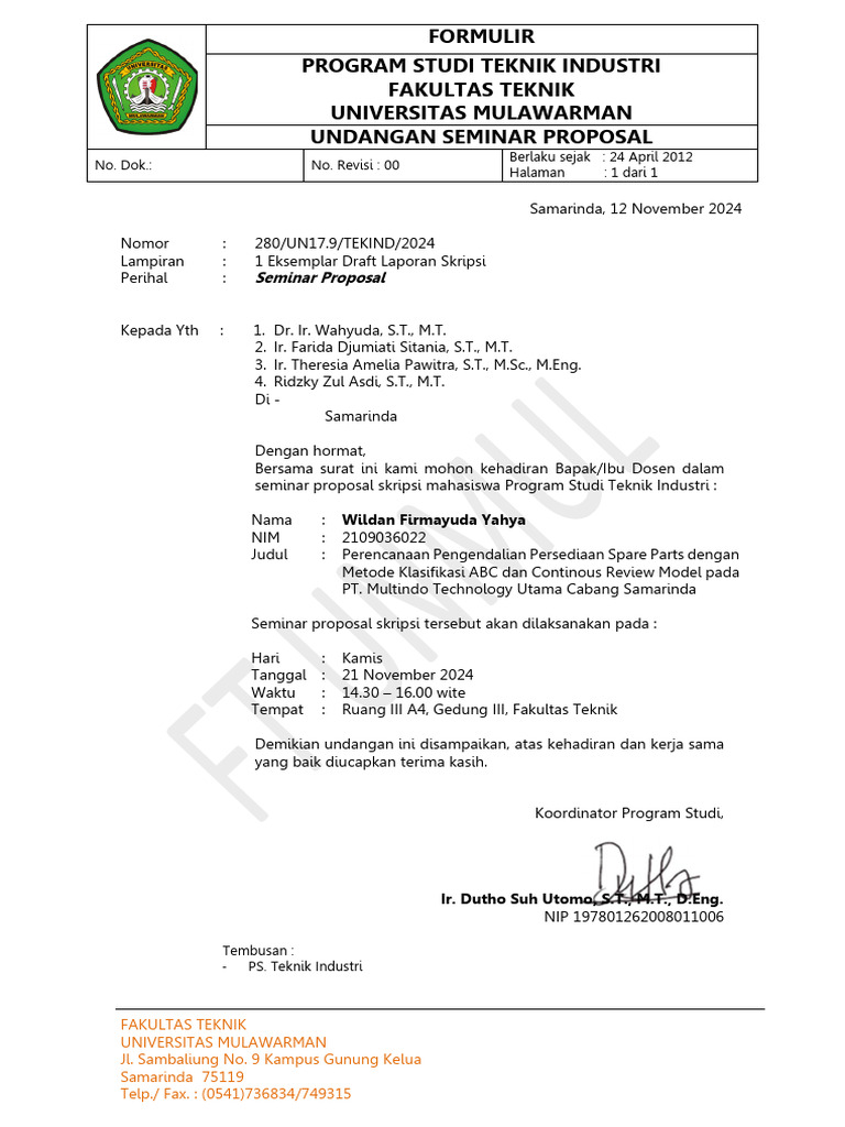 Undangan Wildan Firmayuda Yahya Sempro | PDF